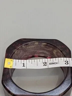 Jewelry | Vintage Hex Shaped Plum Lucite Confetti Bangle With Gold And ...